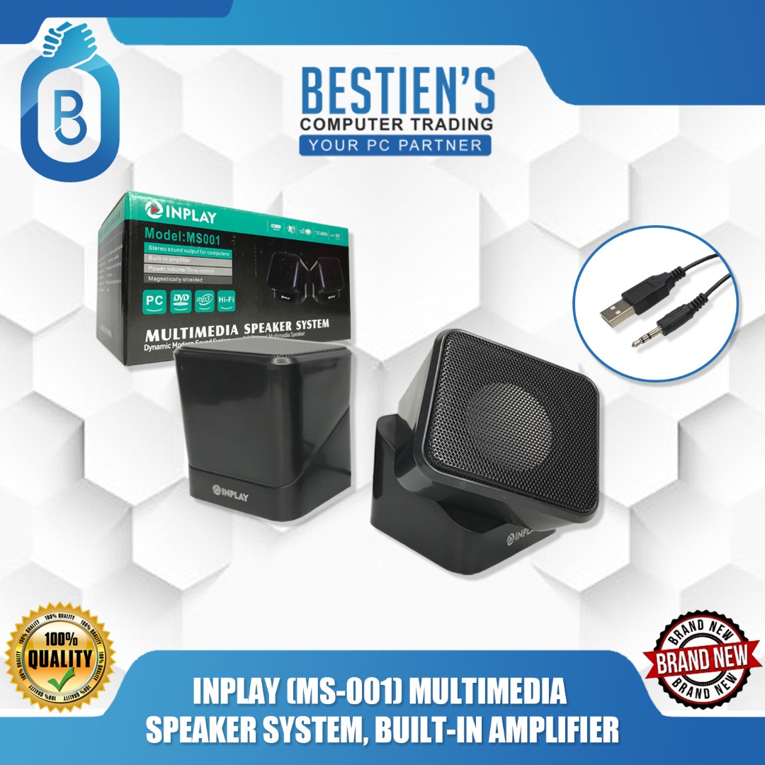 INPLAY (MS-001) MULTIMEDIA SPEAKER SYSTEM, BUILT-IN AMPLIFIER, Audio ...