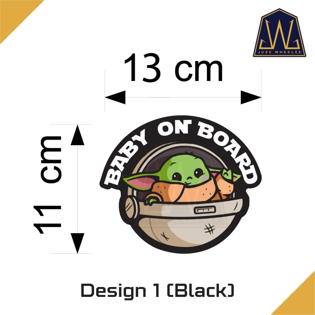 Mandolorian Cute Grogu Star Wars Baby On Board Car Window Decal, Car ...