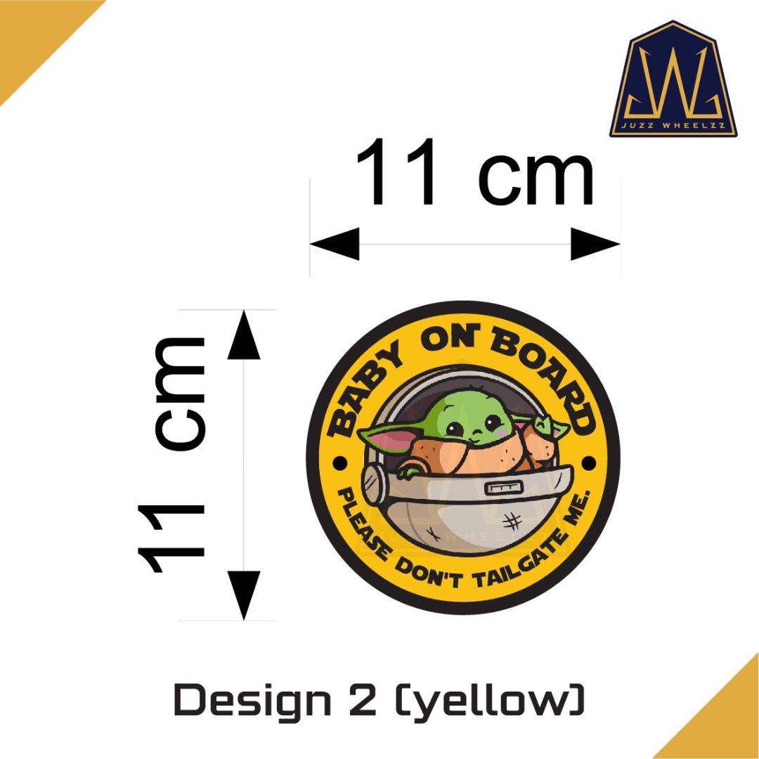 Mandolorian Cute Grogu Star Wars Baby On Board Car Window Decal, Car ...