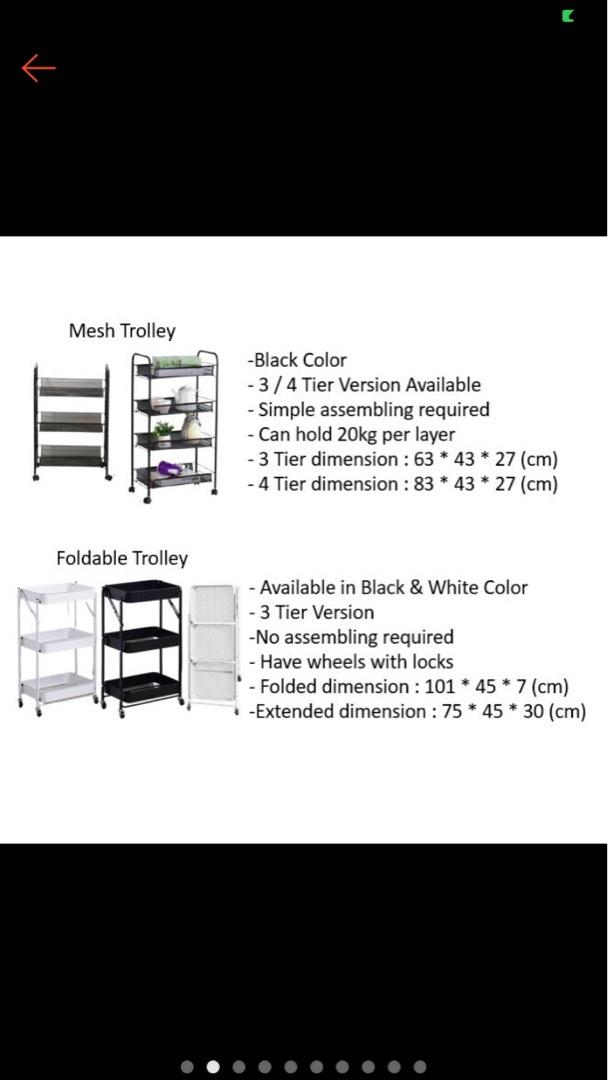 Mesh kitchen trolley 4-tier, Furniture & Home Living, Home Improvement ...