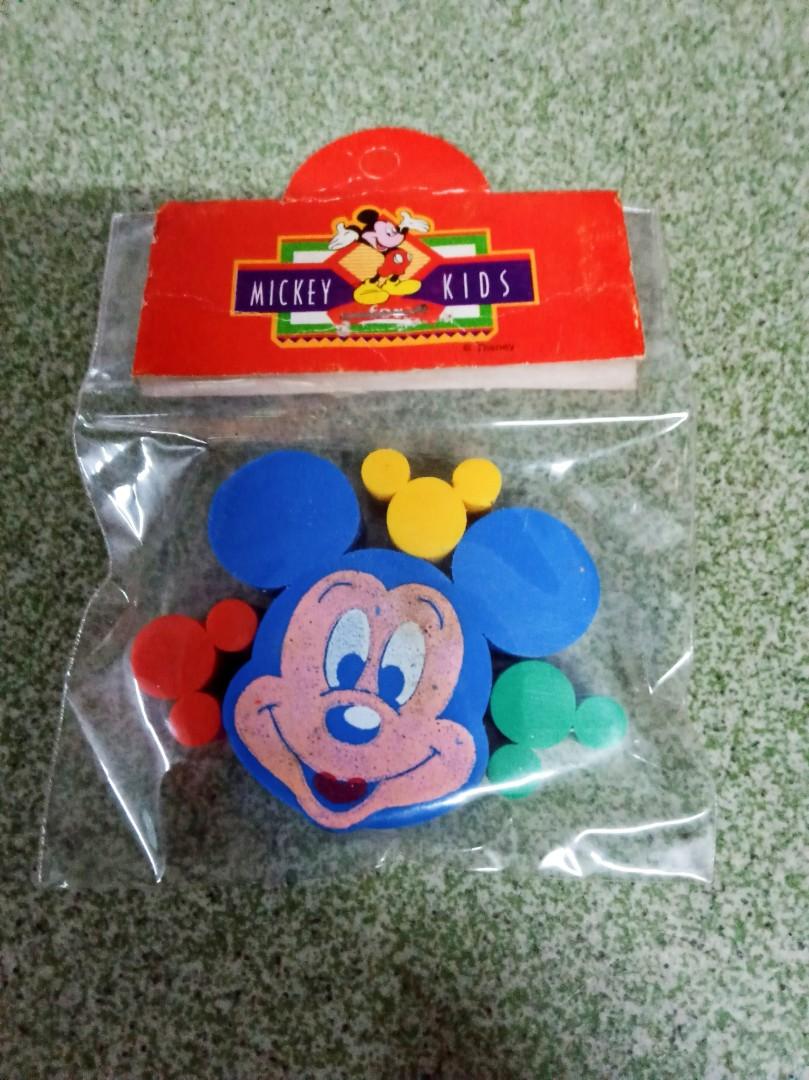 Vintage 90's Disney Mickey For Kids Mickey Mouse Blue Face Erasers Set ...