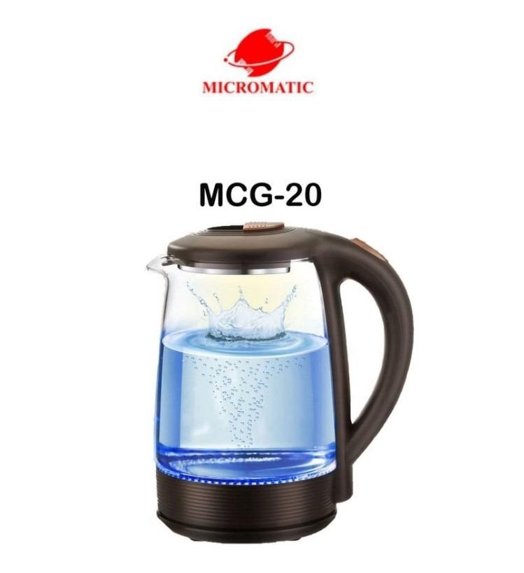 Micromatic MCG-20 1.8L Electric Kettle | Fast Hot Boiling Glass Water Kettle Blue Light, TV ...