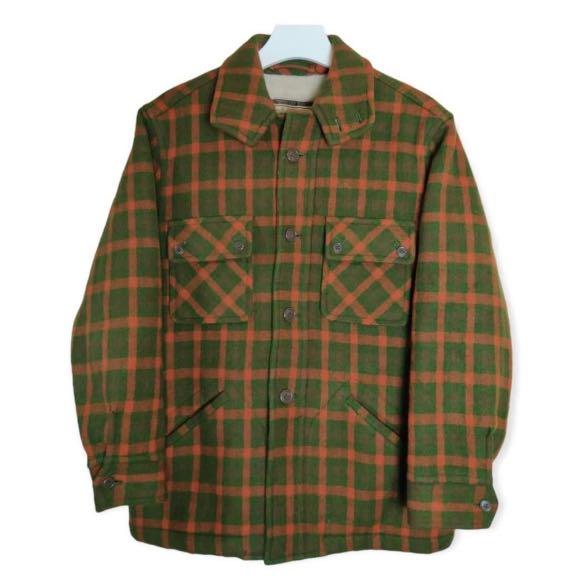 MITSUMINE SPORT orange and green flannel jacket, Men's Fashion, Coats ...