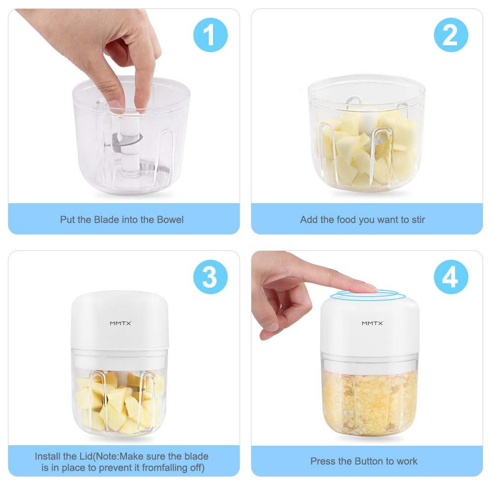 MMTX Mini Food Chopper Electric Small Food Processor Portable Fruit ...