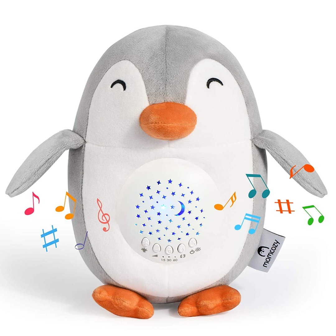 "Momcozy Sleep Aid for Babies, Portable Plush Penguin Baby Music Box ...