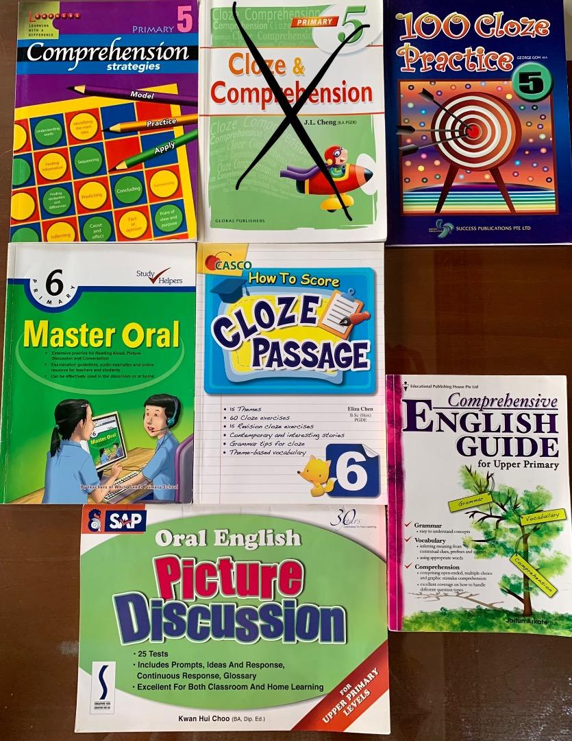 English P5 & P6 Oral, Cloze, Comprehension, Hobbies & Toys, Books ...