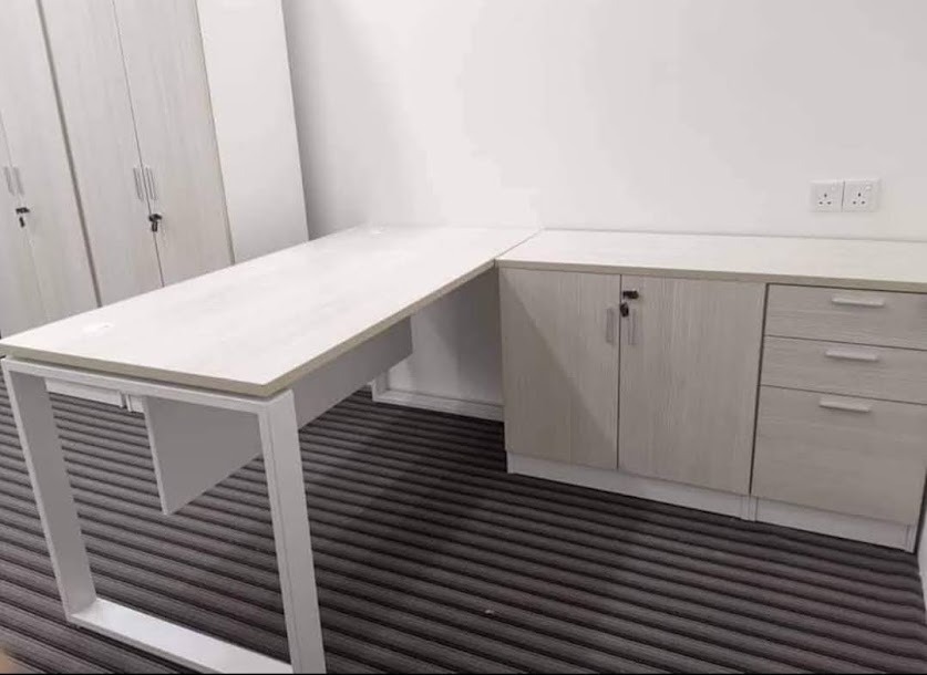Office Table * Laminated Table top * Metal Legs * Office Furniture and ...