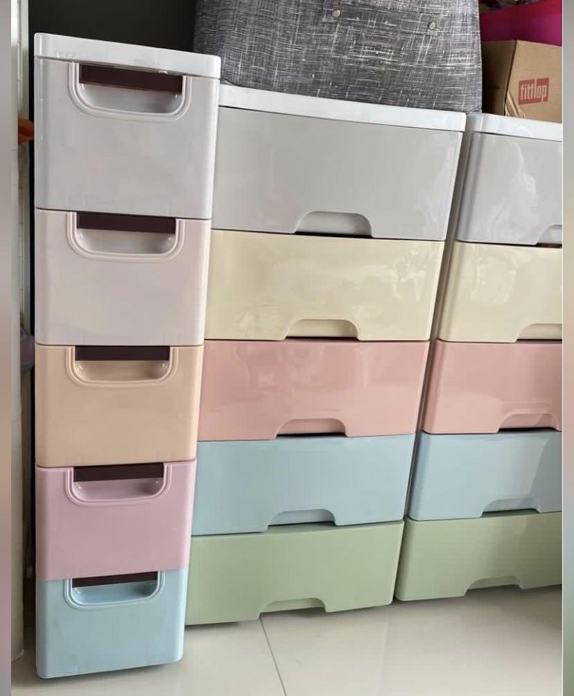 Pastel Cabinet Drawers 5 Tier, Furniture & Home Living, Home ...