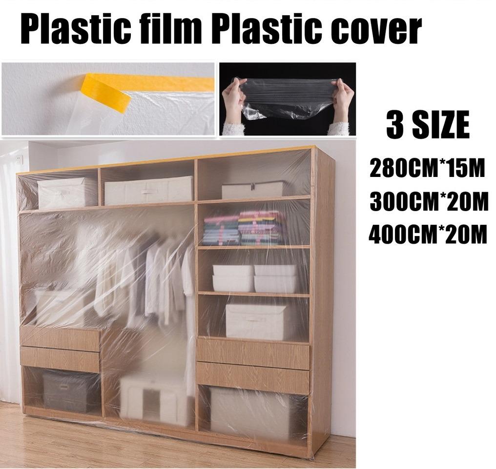 Plastic sheet roll plastic film plastic cover for furniture with tape ...