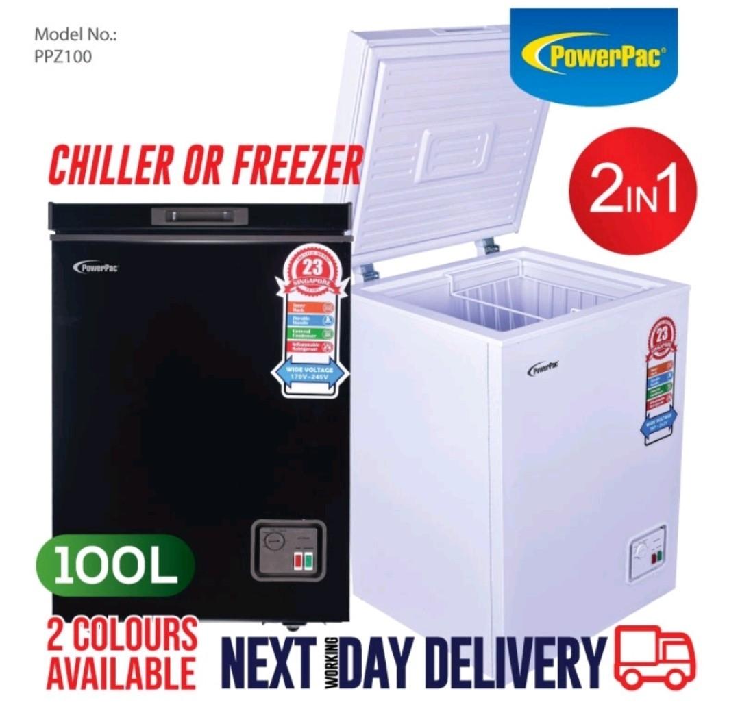 PowerPac Chest Freezer 100L PPFZ100, TV & Home Appliances, Kitchen ...