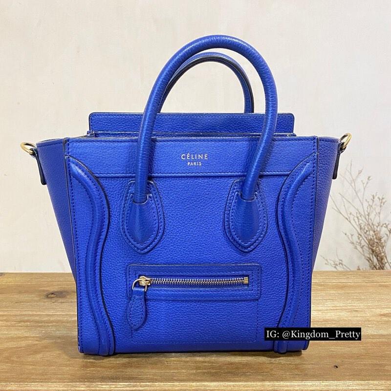 Pre-order Celine Nano Luggage Bag in Drummed Leather Blue, Luxury, Bags & Wallets on Carousell