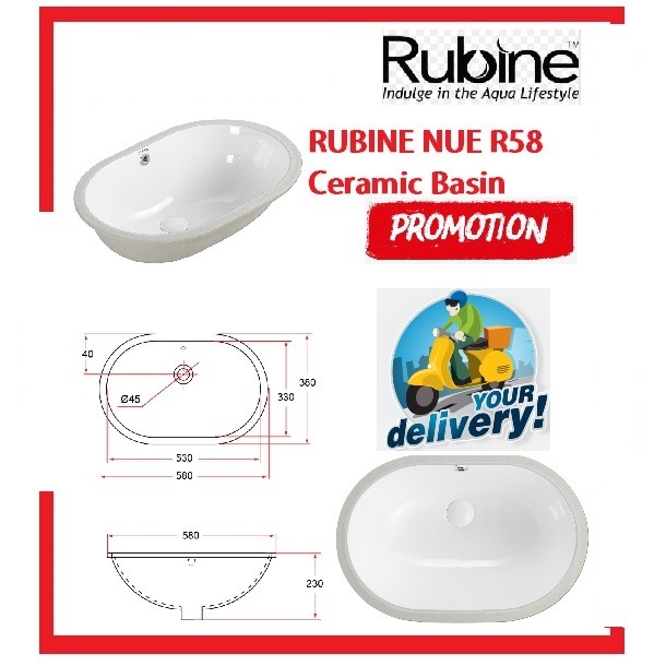 RUBINE NUE R58 Ceramic Basin / FREE EXPRESS DELIVERY, Babies & Kids ...