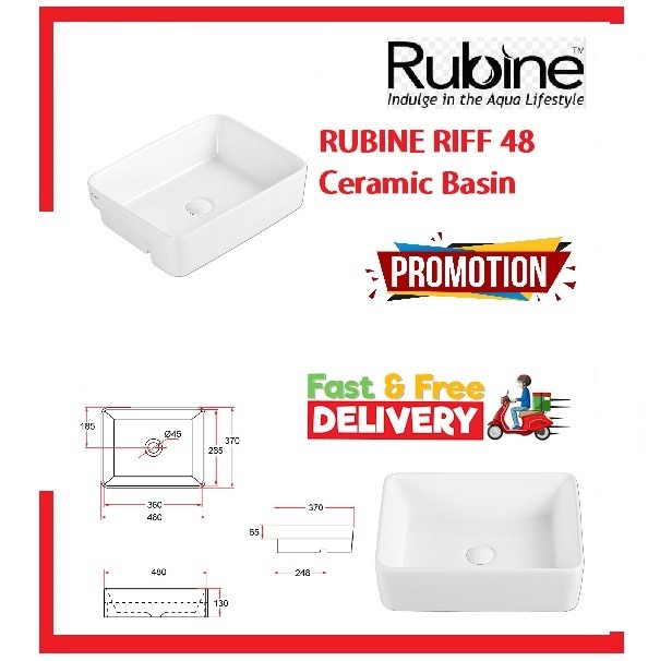 RUBINE RIFF 48 Ceramic Basin / FREE EXPRESS DELIVERY, Furniture & Home ...
