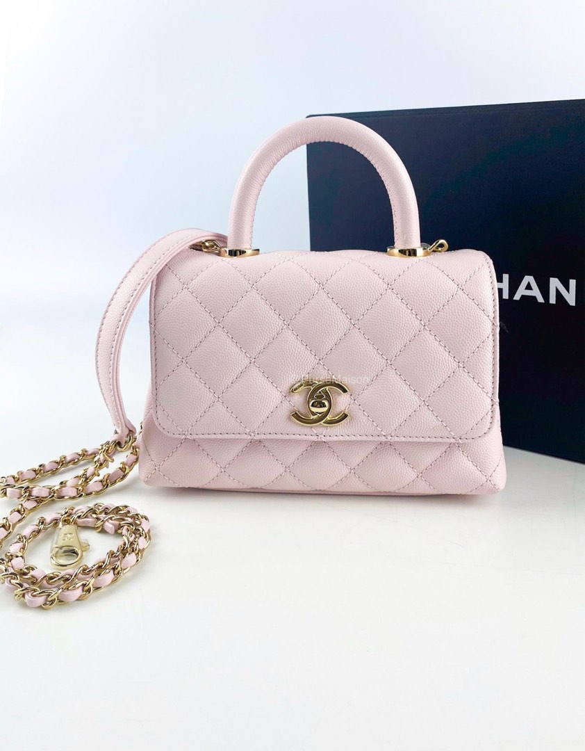 Brand New Chanel Coco Handle Mini 22P Light Pink Caviar Leather and ...