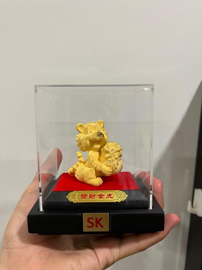 SK Jewellery 24k Gold Plated Tiger Figurine, Furniture & Home Living ...