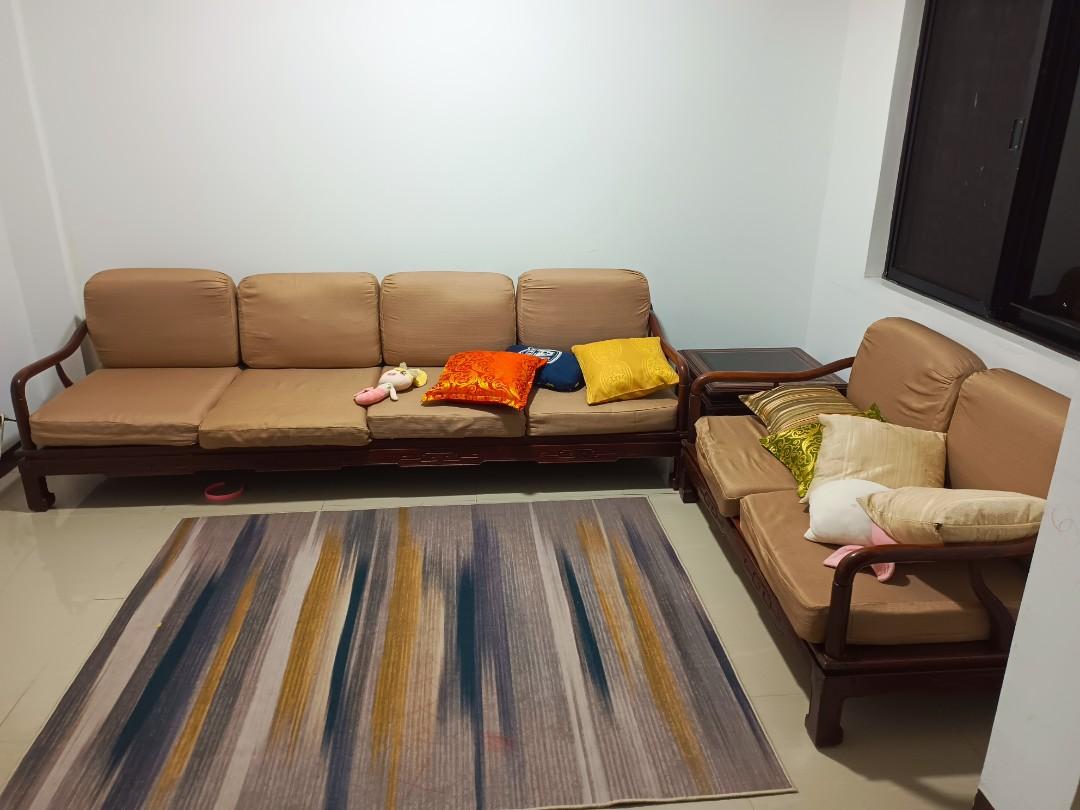 Solid Wood Sala Set - Bacoor, Furniture & Home Living, Furniture, Sofas ...