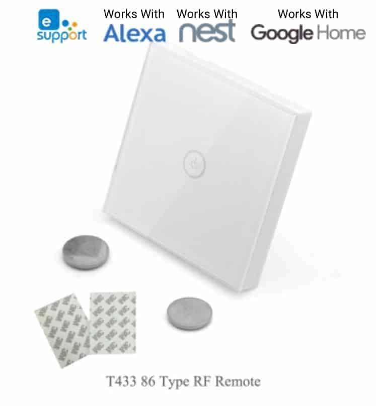 (Switch only) Sonoff T1 UK 2 Gang WiFi & RF 86 Type Smart Wall Touch ...