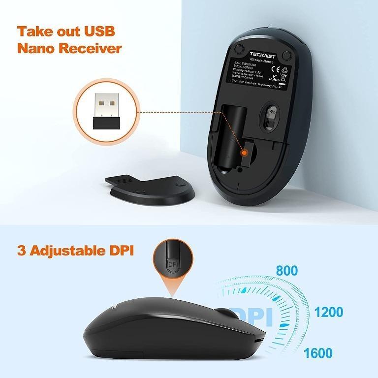 Tecknet Wireless Keyboard And Mouse Set Ergonomic 2 4g Cordless Keyboard And Mouse Combo With