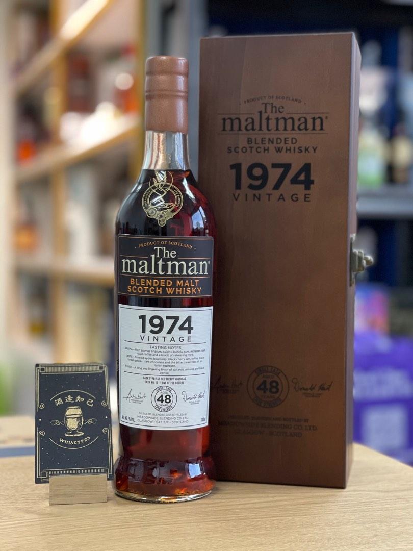 THE MALTMAN 1974 VINTAGE BLENDED SCOTCH WHISKY, 嘢食 & 嘢飲, 酒精飲料 - Carousell