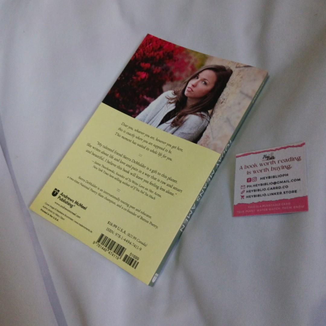 Today Means Amen, poem book - Sierra DeMulder (free SF), Hobbies & Toys ...