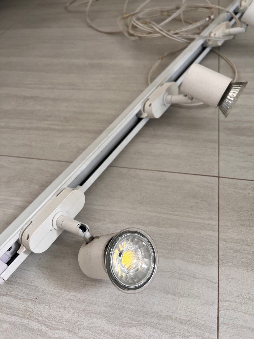 Used track lights with bulb, Furniture & Home Living, Lighting & Fans ...