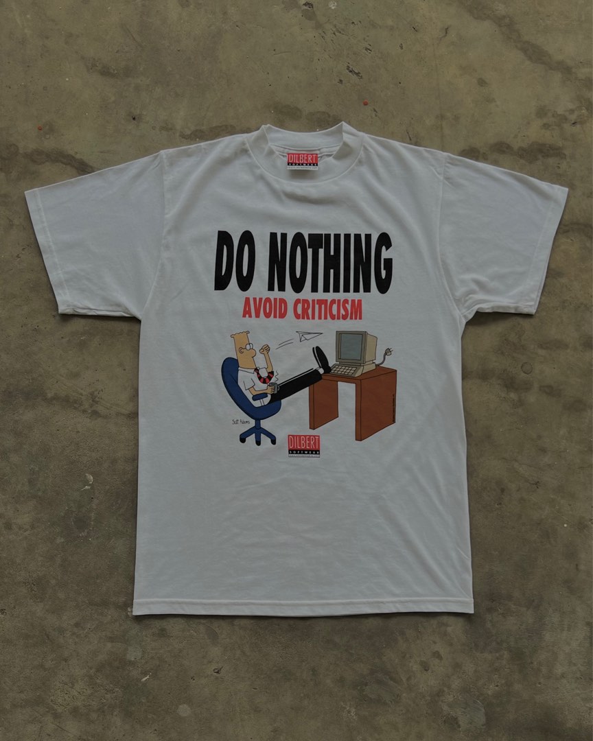 Vintage 90s Dilbert Do Nothing Humour Tee, Men's Fashion, Tops & Sets ...
