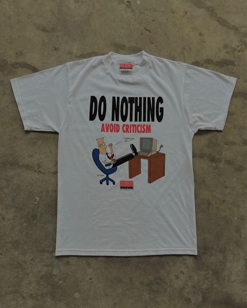 Vintage 90s Dilbert Do Nothing Humour Tee, Men's Fashion, Tops & Sets ...