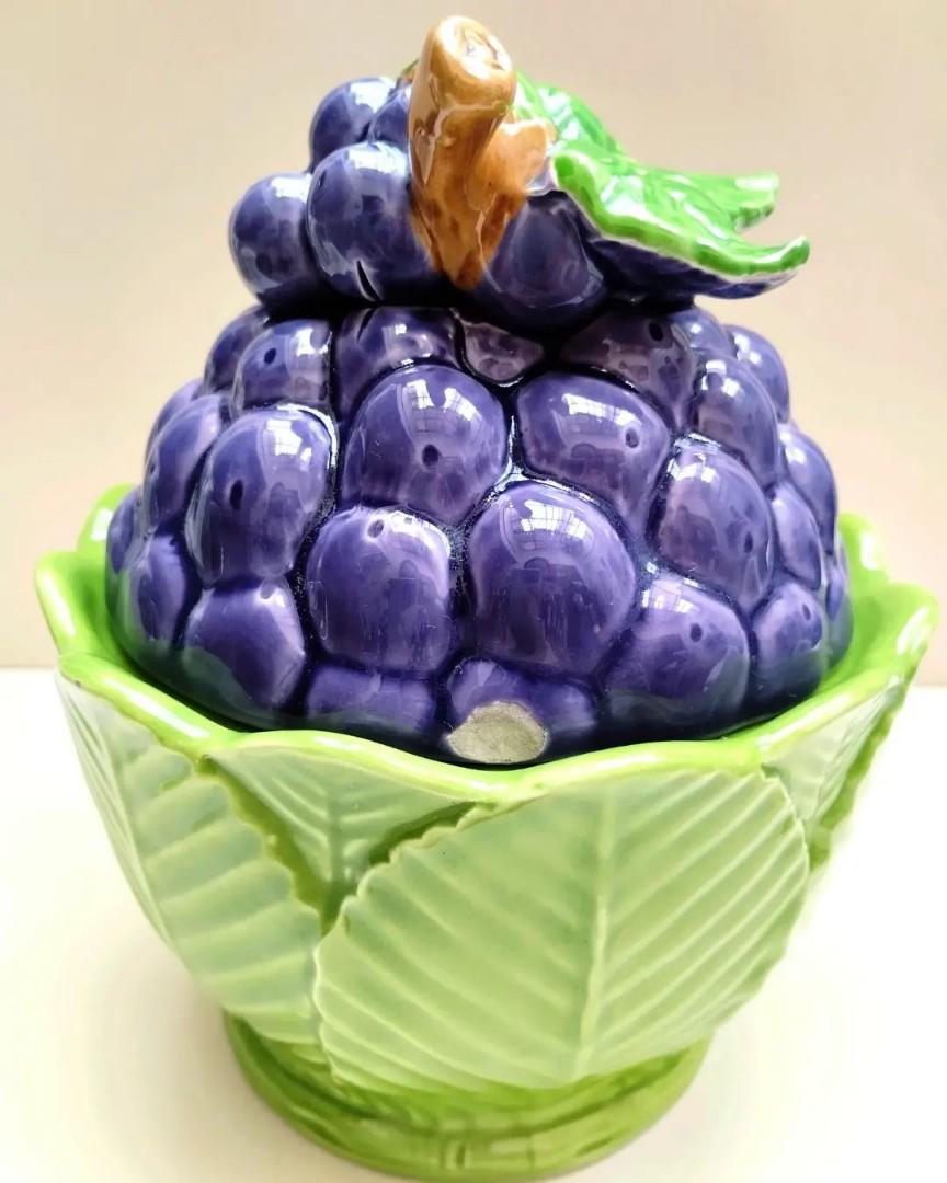 Vintage Grape Ceramic Jar, made in Japan, Kitchen & Appliances di Carousell