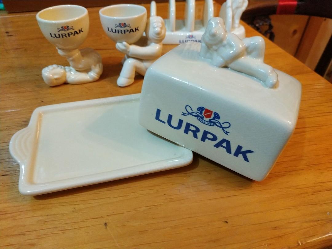Vintage Lurpak Ceramic Butter Dish/Toast Rack/Egg Cups Set, 興趣及遊戲, 收藏品及 ...