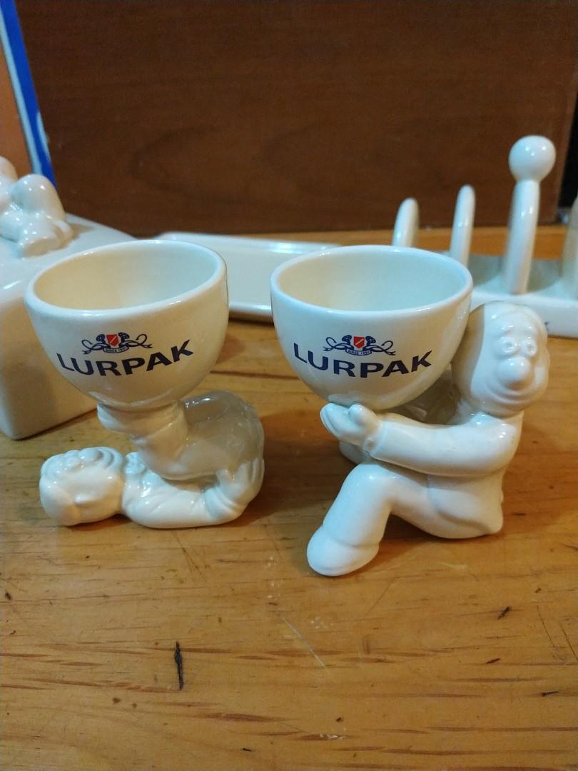Vintage Lurpak Ceramic Butter Dish/Toast Rack/Egg Cups Set, 興趣及遊戲, 收藏品及 ...