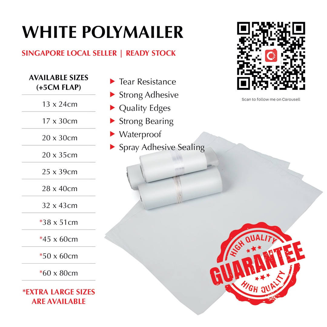 White Polymailer (Large sizes are available now), Hobbies & Toys ...