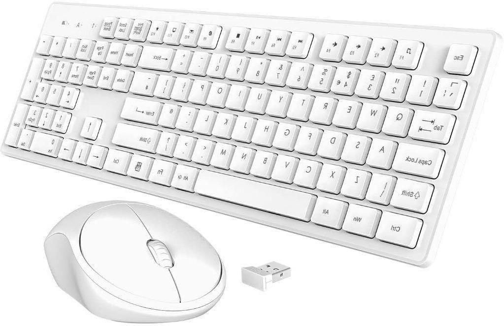 X8001 White TedGem Wireless Keyboard and Mouse 2.4G Mouse Keyboard ...