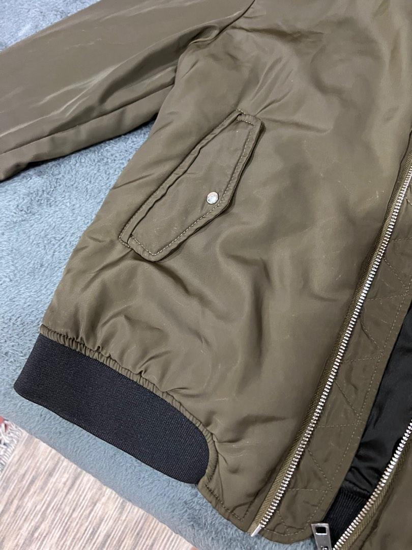 Zara Trf Olive Green Bomber Jacket, Women's Fashion, Coats, Jackets and ...