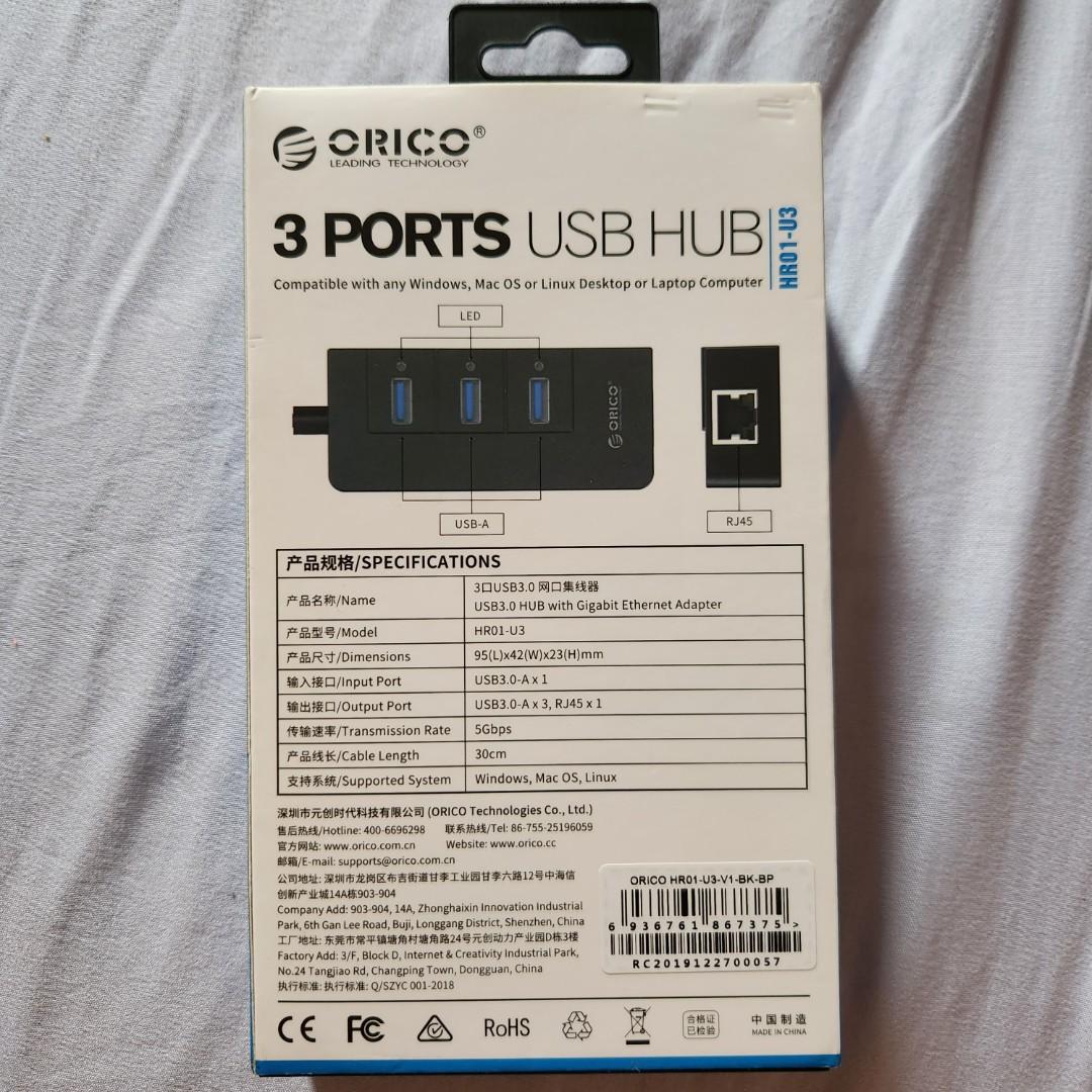 3 Ports USB Hub with LAN Port (USB 3.0), Computers & Tech, Parts ...