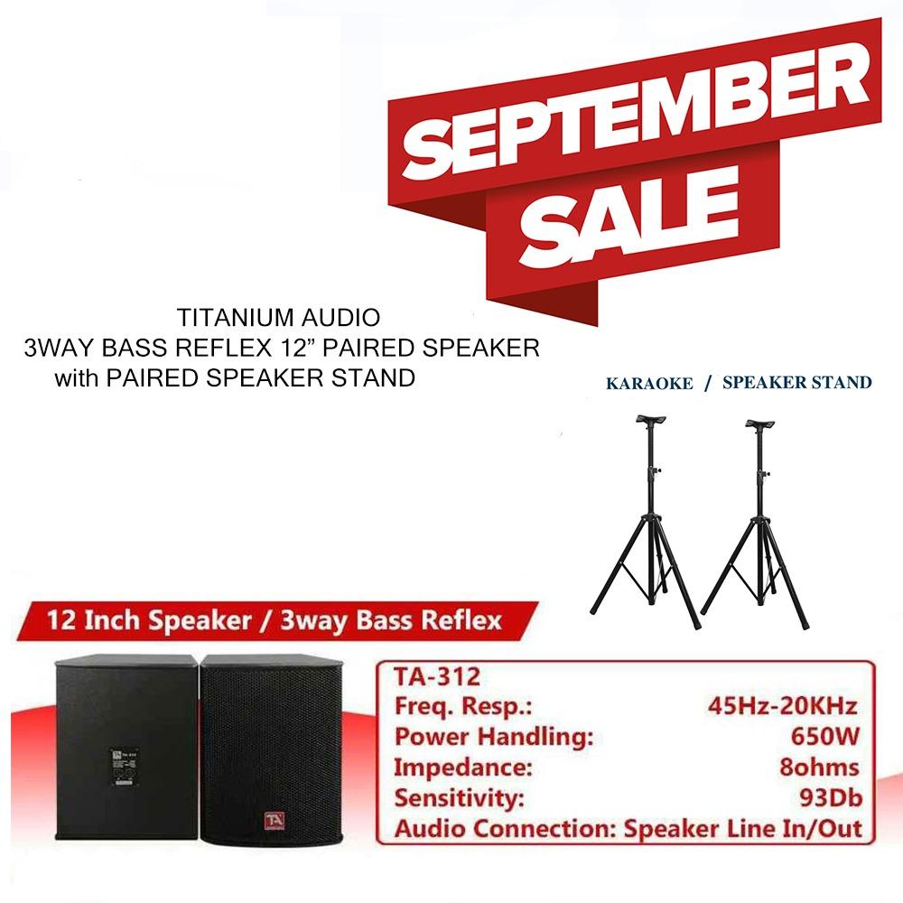 3-WAY BASS REFLEX KARAOKE SPEAKER SYSTEM w/ 3M SPEAKER WIRE w/ Paired ...