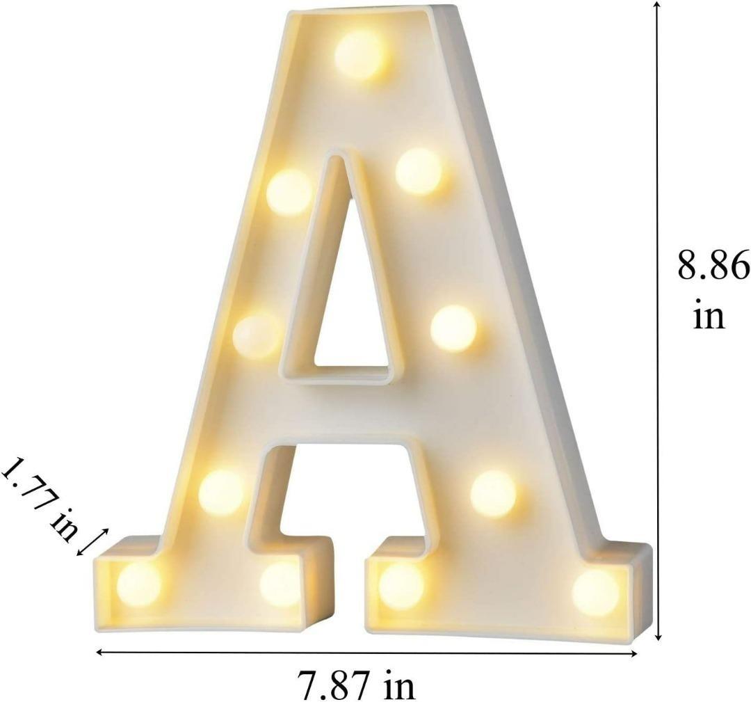[990] LED Alphabet Letter Lights, Decorative Warm Plastic Light up ...
