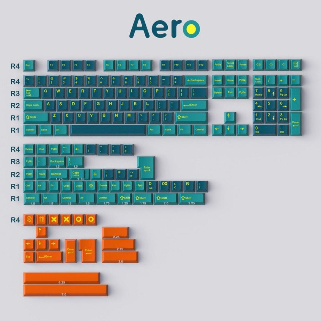 Aero Cherry Profile GMK Keycaps 173 Keys, Computers & Tech, Parts ...