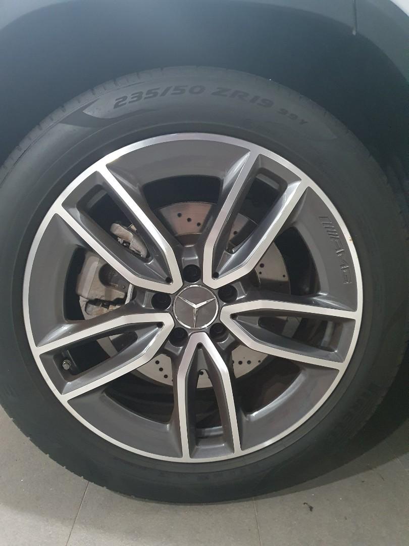 AMG GLA35 stock 19 inch wheels, Car Accessories, Tyres & Rims on Carousell
