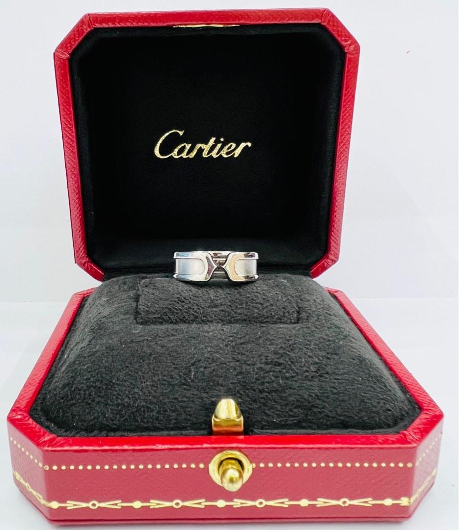 Authentic Cartier Double C “750”Ring(R0502), Luxury, Accessories on ...