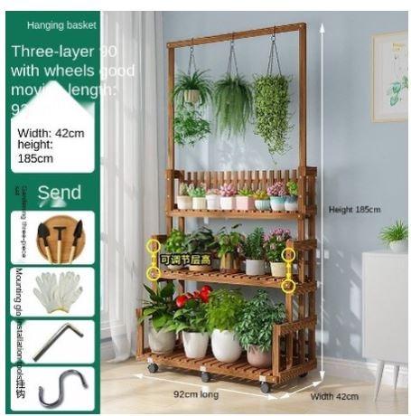 Bamboo Plant Rack / Wooden Plant Rack / Flower Stand / Multi Tier Layer ...