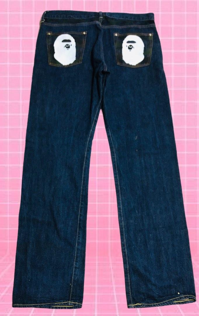 BATHING APE JEANS, Men's Fashion, Bottoms, Jeans on Carousell