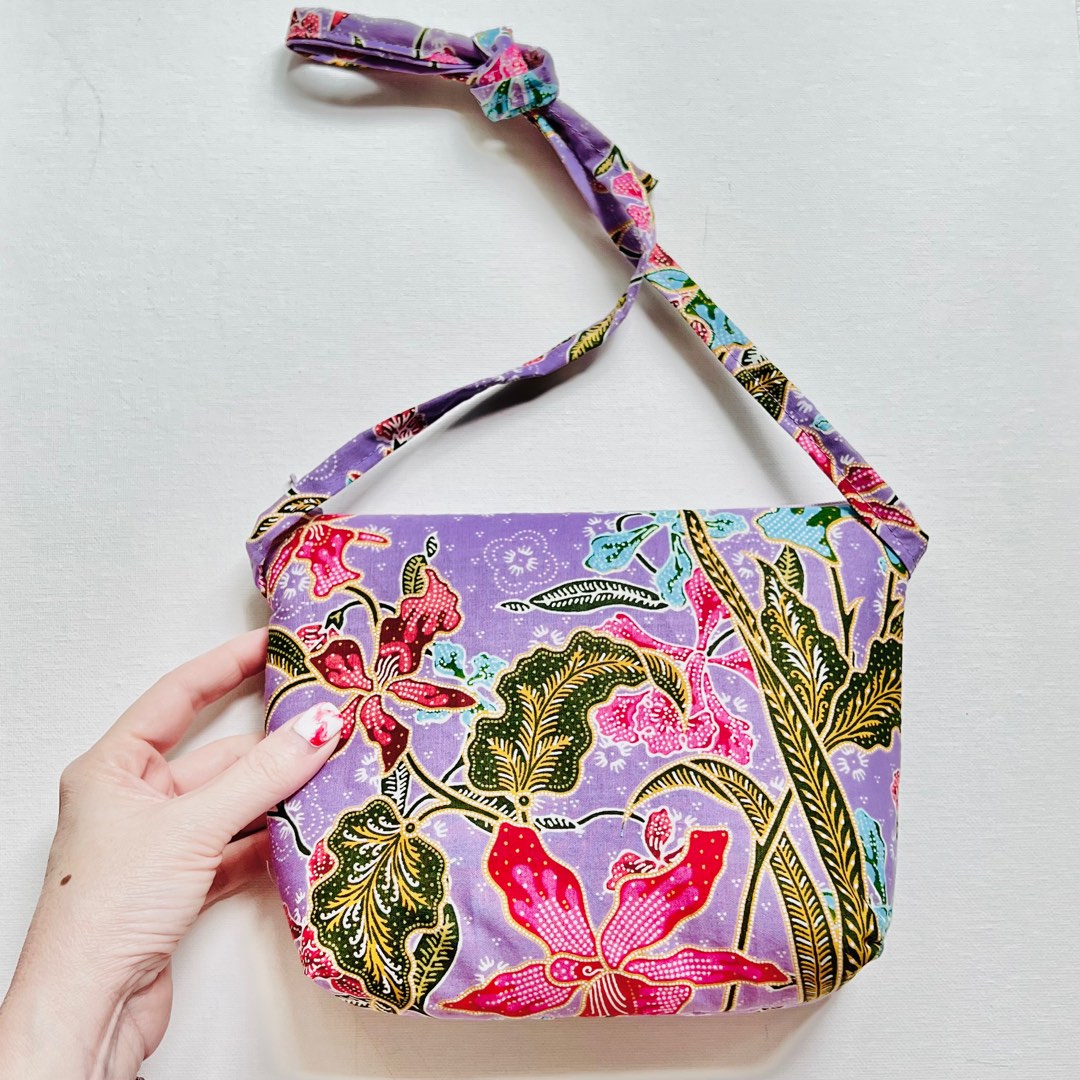 Batik Small Sling Bag Handmade in Singapore, Women's Fashion, Bags ...