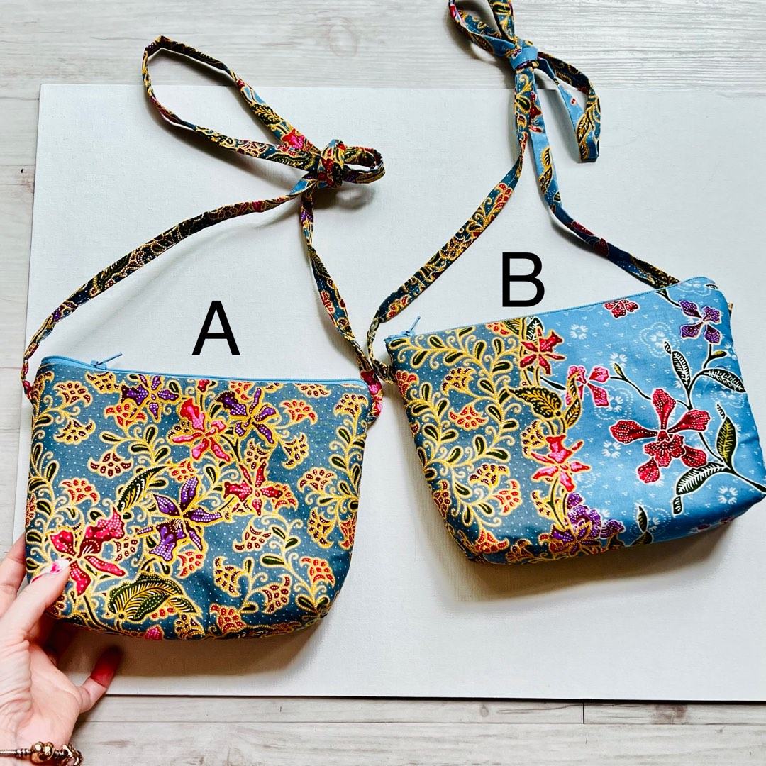 Batik Small Sling Bag Handmade in Singapore, Women's Fashion, Bags ...