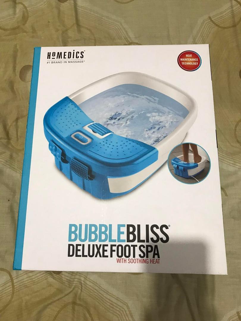 Blue Bubble Bliss Deluxe Foot Spa with Soothing Heat, Beauty & Personal ...