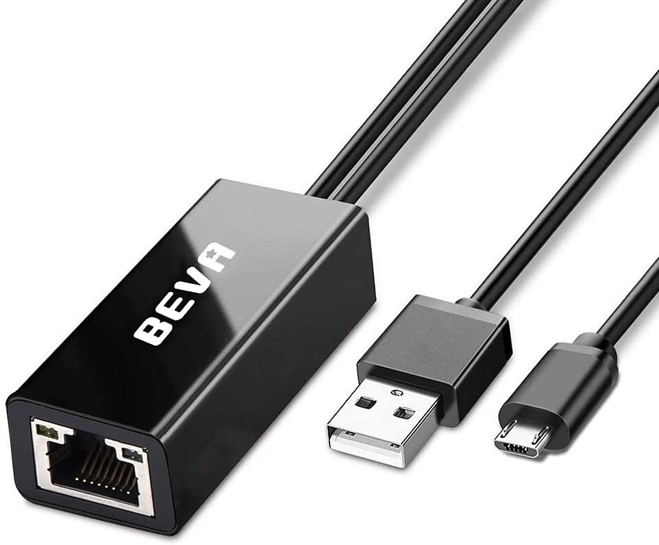 [BNIB] BEVA Chromecast and TV Stick Ethernet Adapter, Micro USB to RJ45 LAN Network Adapter with ...
