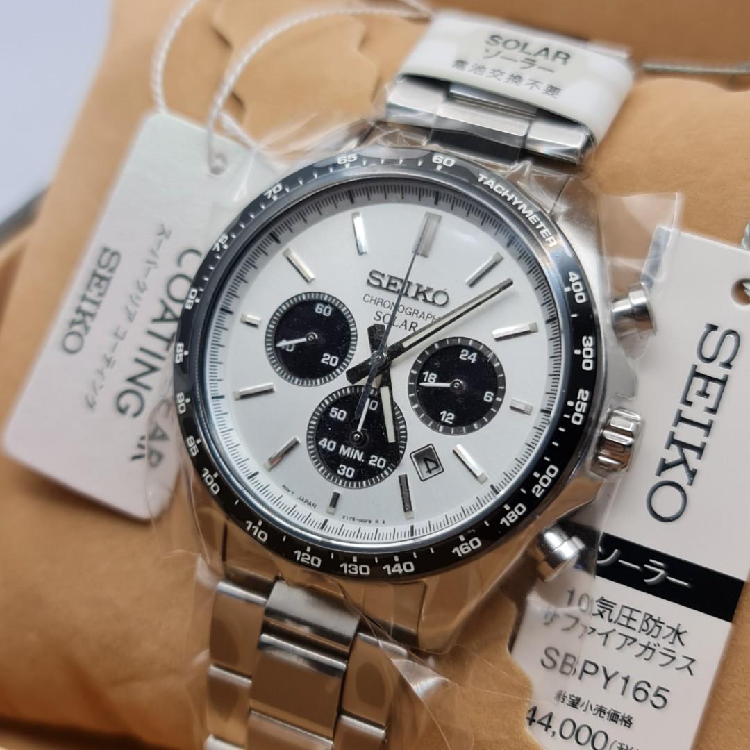 Brand New Seiko Selection Solar Chronograph JDM Exclusive Panda SBPY165 ...