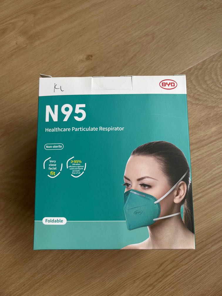 BYD N95 mask, Health & Nutrition, Face Masks & Face Shields on Carousell