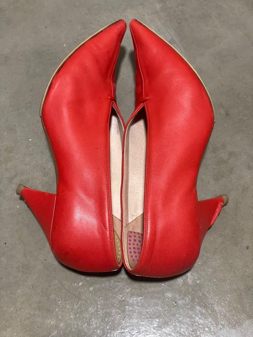 Celine Heels in Red EU 37.5, Women's Fashion, Footwear, Heels on Carousell