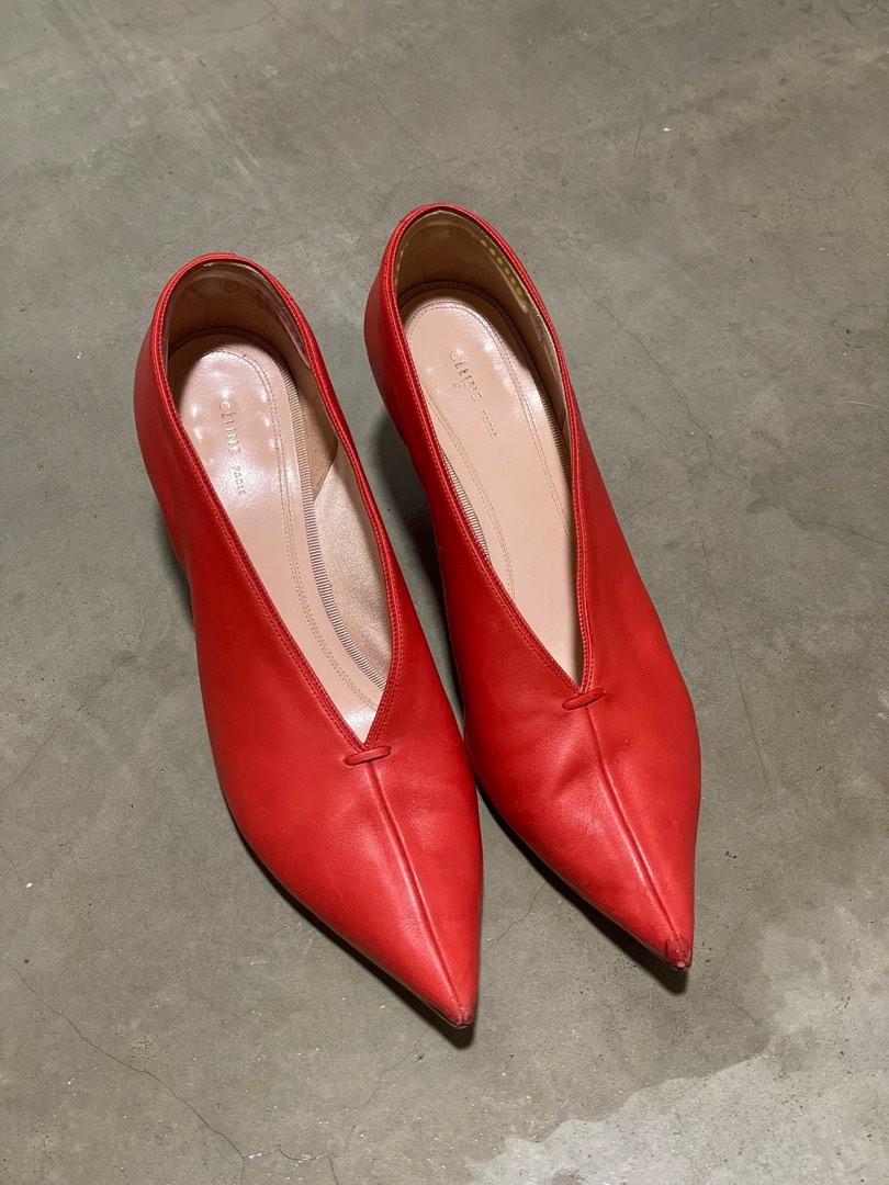 Celine Heels in Red EU 37.5, Women's Fashion, Footwear, Heels on Carousell