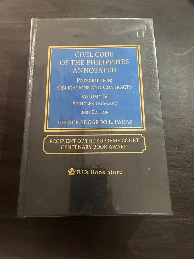 Civil Code Annotated by Paras 2021 Ed, Hobbies & Toys, Books ...